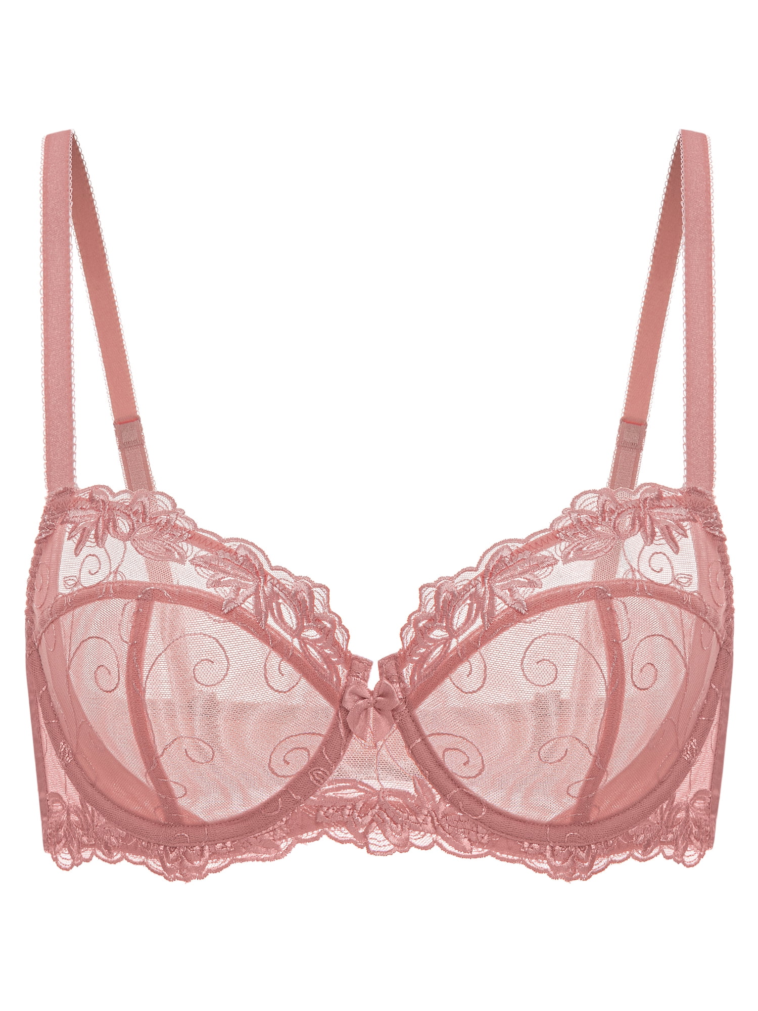 Deyllo Women's Push up Lace Bras Plus Size Unpadded Full Figue ...