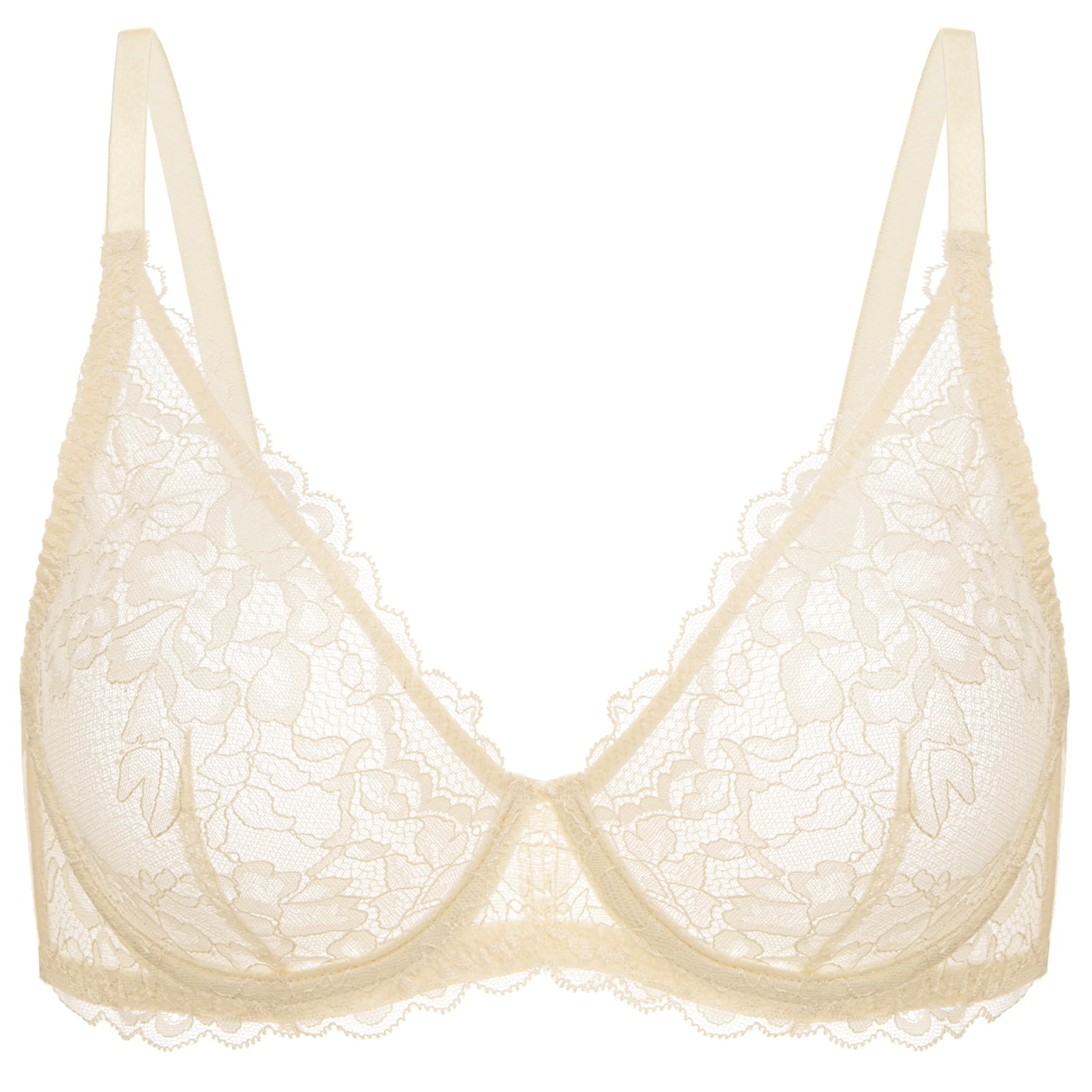 Deyllo Women's Sexy Lace Push Up Bras Non-Padded Full Coverage ...