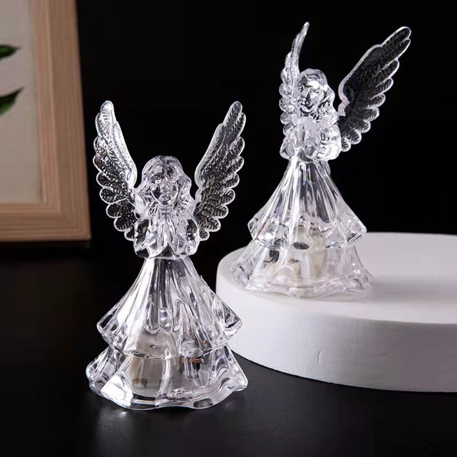 Deyuer 1/2/5/10 PC Acrylic 3D Angel Night Light LED Light Transparent ...