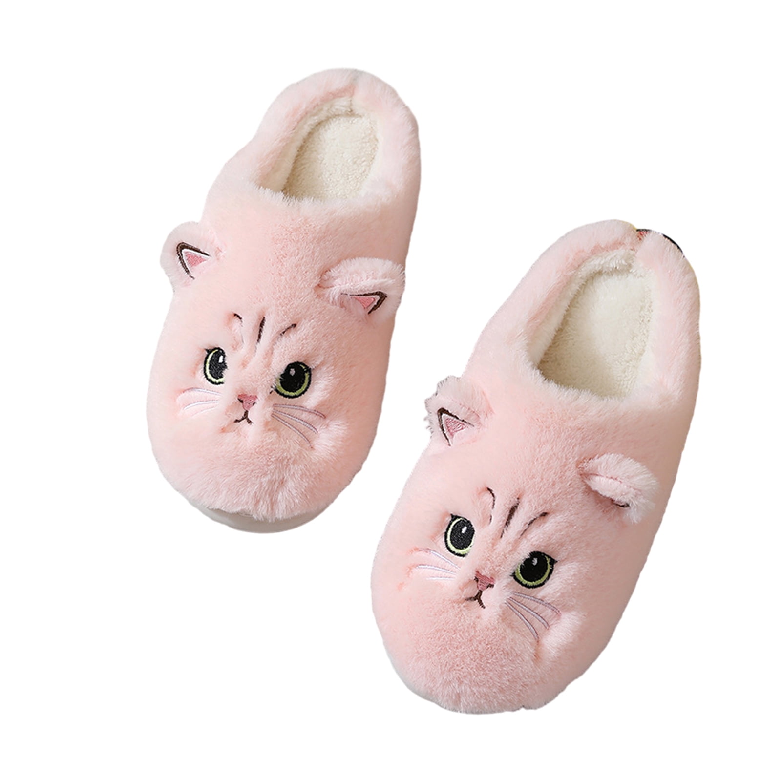 Deyuer 1 Pair Winter Slippers Comfortable Cartoon Cat Pattern Slippers ...