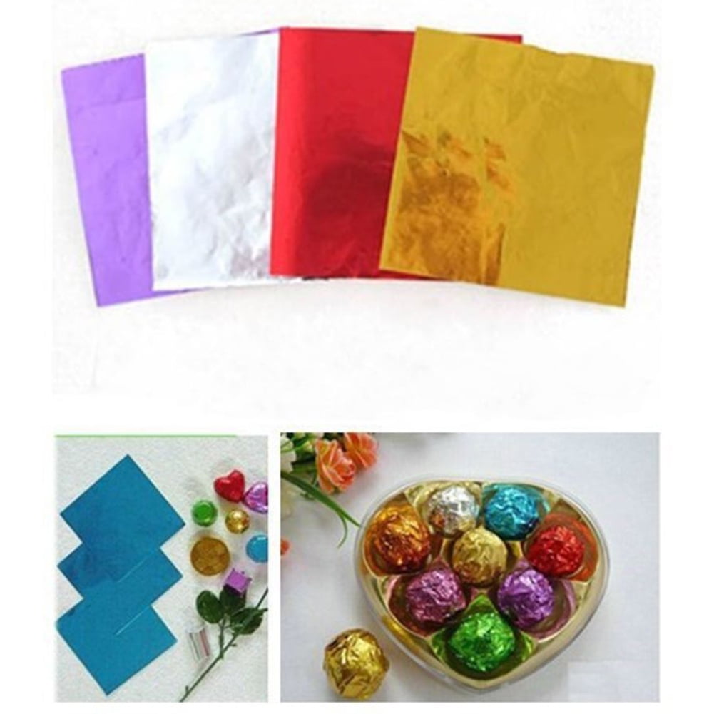 Deyuer 100Pcs Multi-color Aluminum Foil Candy Paper Chocolate Sweets ...
