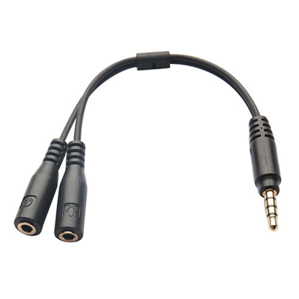 Deyuer 3.5mm 1 Male to 2 Female Ports Headphone Micophone Stereo Audio ...