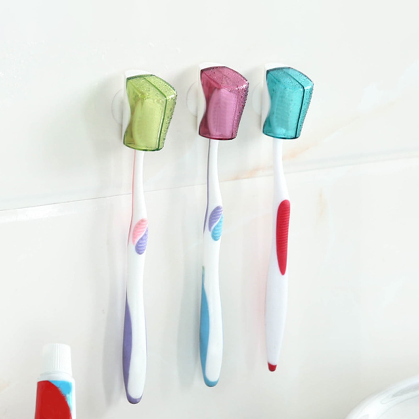 Deyuer 3Pcs/Set Toothbrush Shelf Wall-mounted Suction Cup No Marking ...