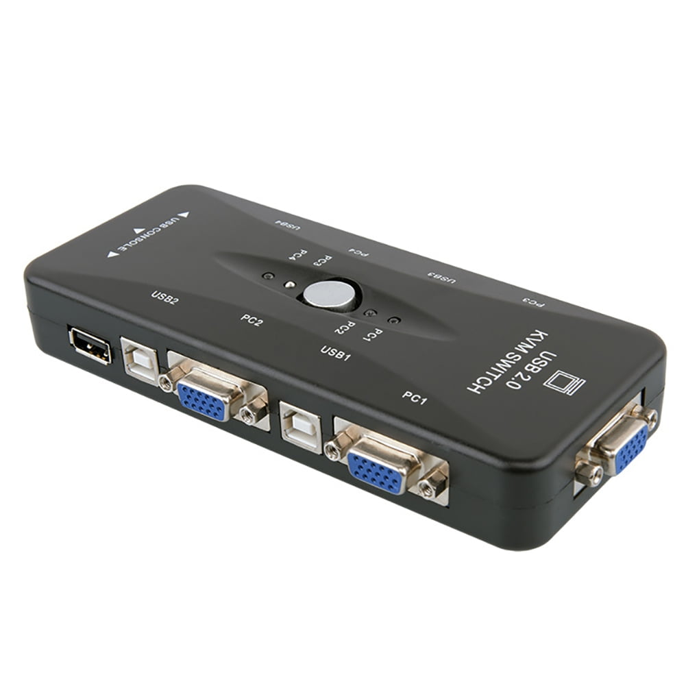 Deyuer 4 Ports USB 2.0 KVM Switch Mouse/Keyboard/Printer/VGA Video ...