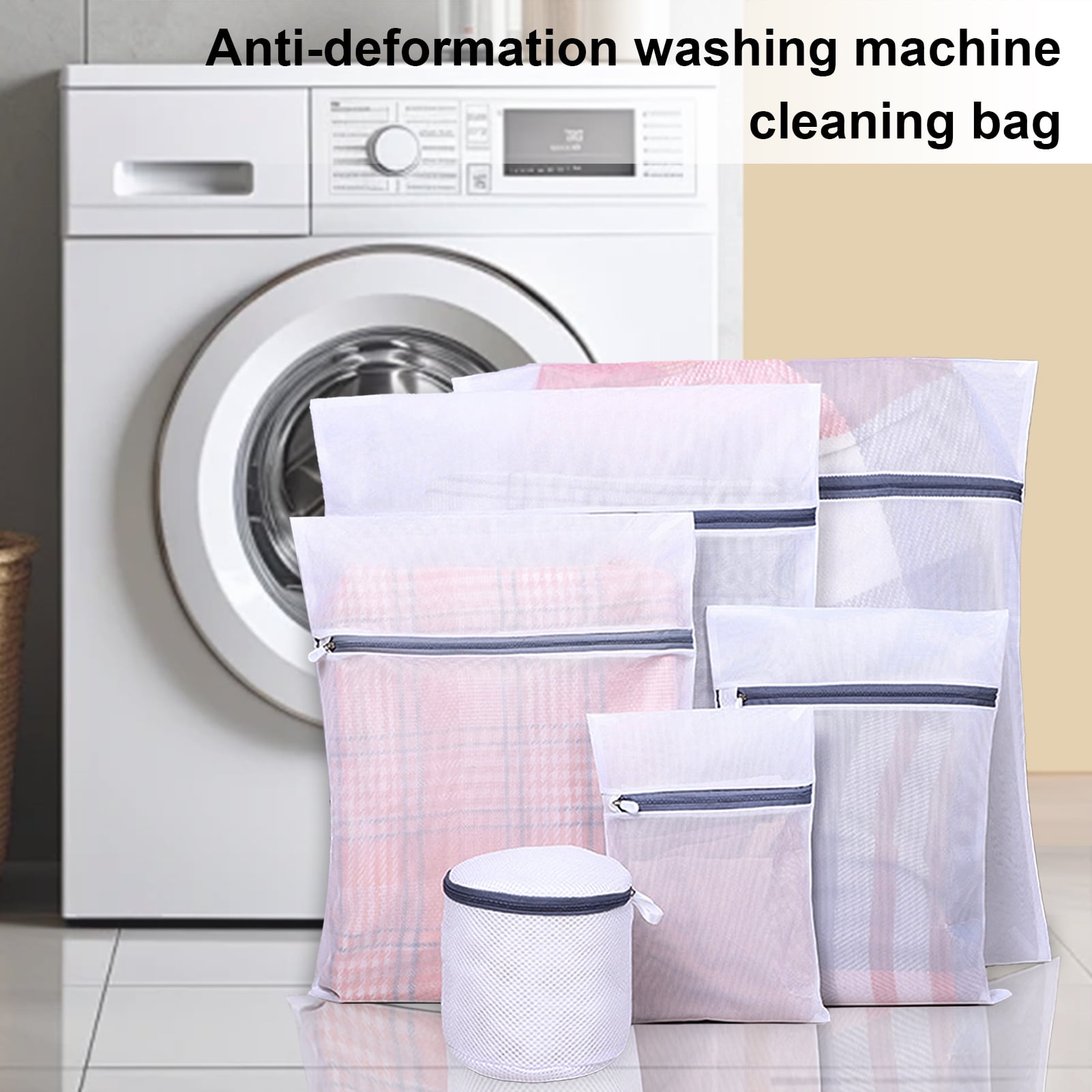 Deyuer 4Pcs/Set Mesh Laundry Bag Set Rust-Resistant Zipper Closure ...