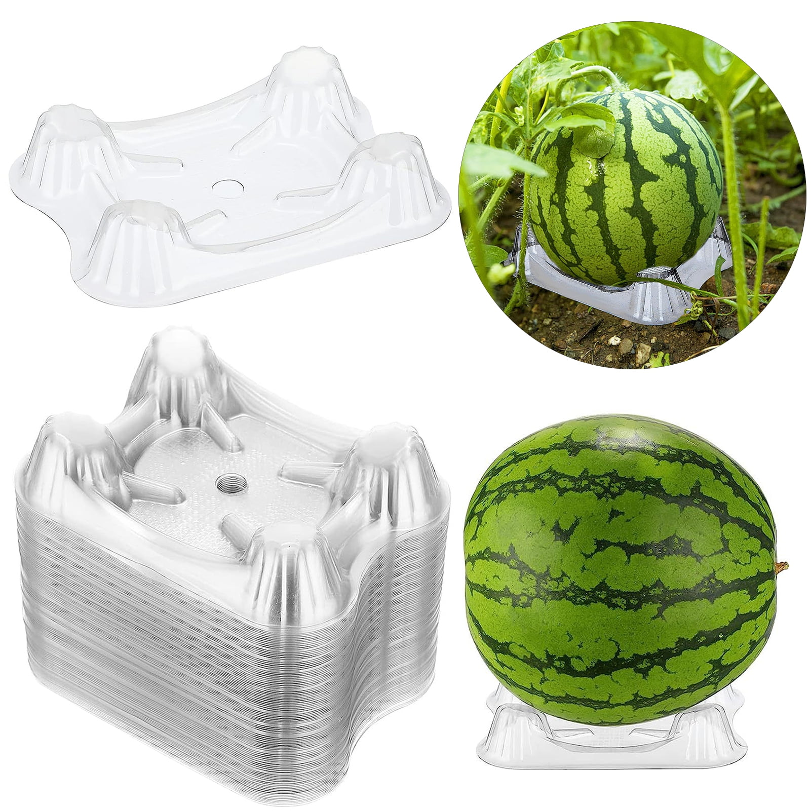 Deyuer 50pc Watermelon Mat Trays Plastic Melon Cradle with Transparent ...