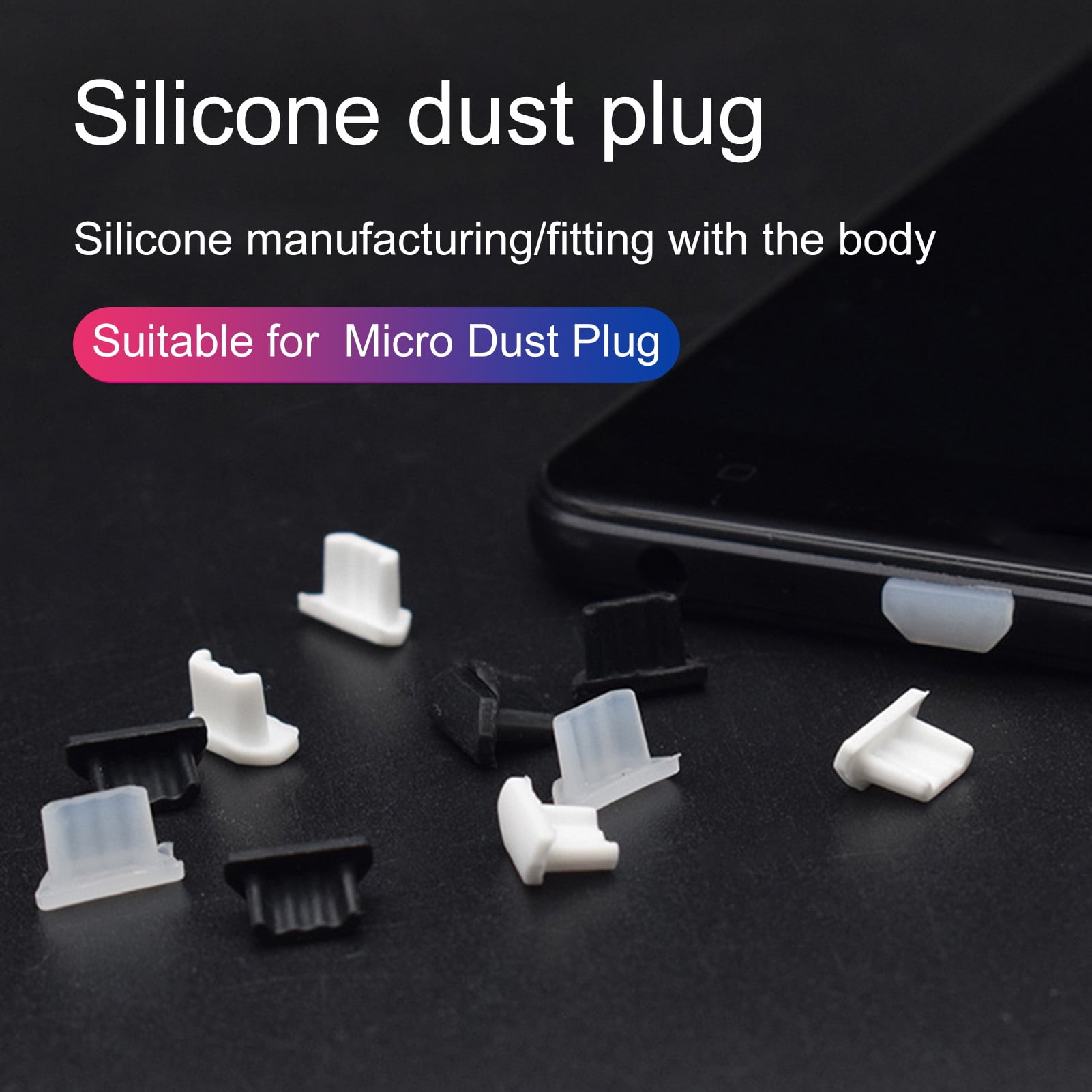 Deyuer 5Pcs Mini Anti-dust Silicone Micro-USB Phone Charger Dust Plug ...