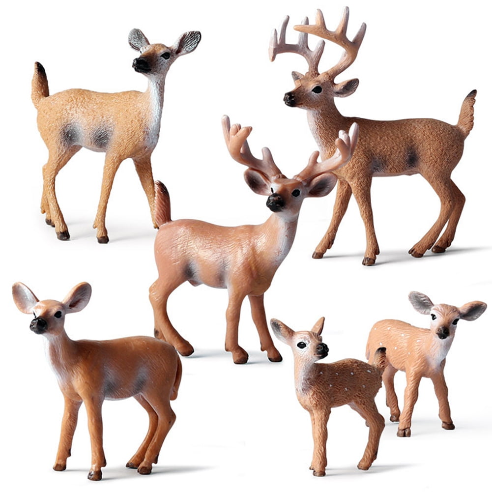 Deyuer 6Pcs/Set Simulation White-tailed Deer Animal Model Christmas ...