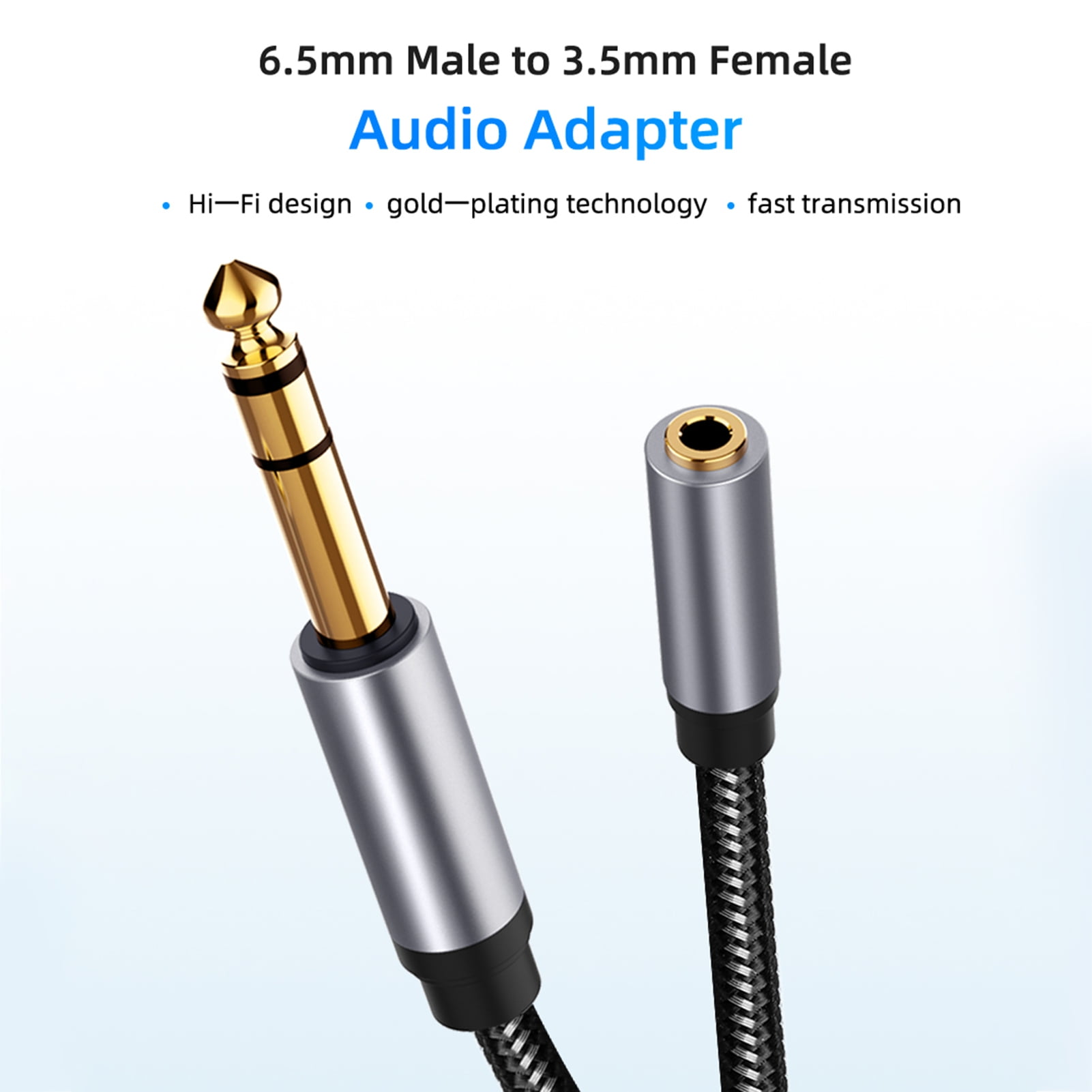 Deyuer Audio Cable Gold Plated HiFi Sound Stable Output Braided 6.5mm ...