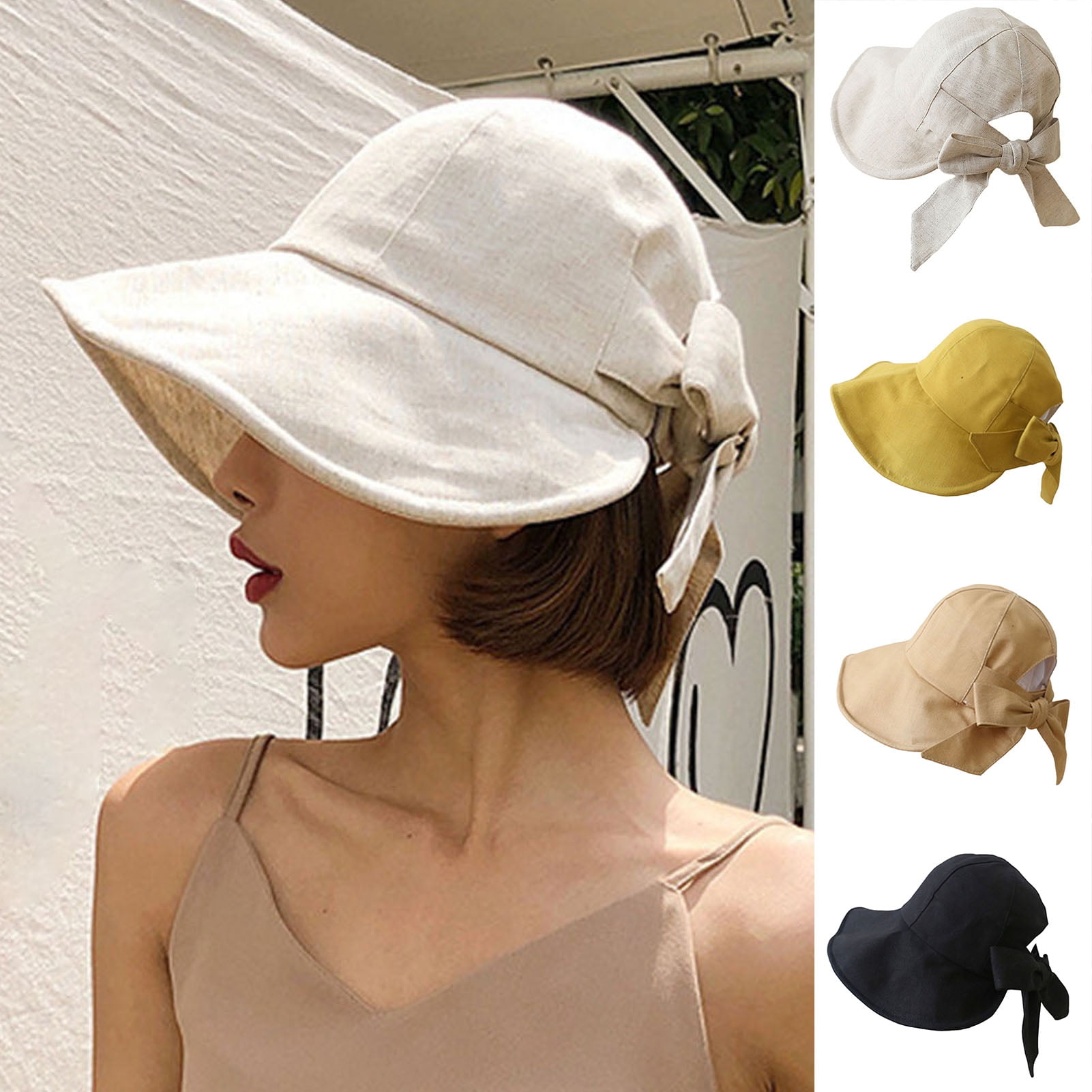 Deyuer Bucket Hat Cotton Linen Washable Packable Summer Travel Beach ...