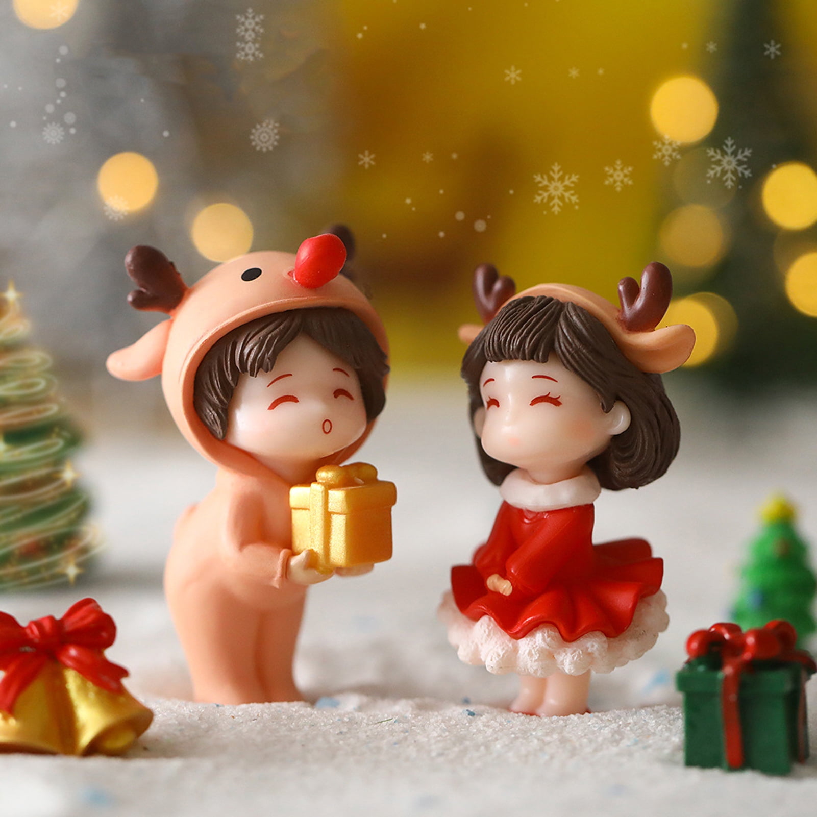 Deyuer Citystore Cartoon Couple Chair Resin Figurines Miniature Fairy ...