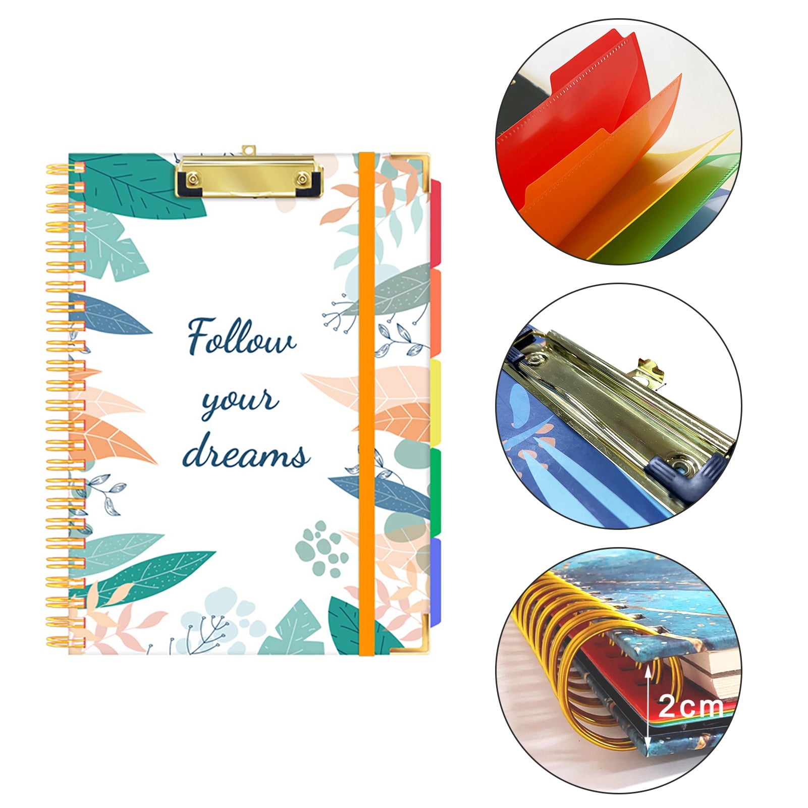 Deyuer Clipboard Folio Spiral Document File Folder with Refillable ...