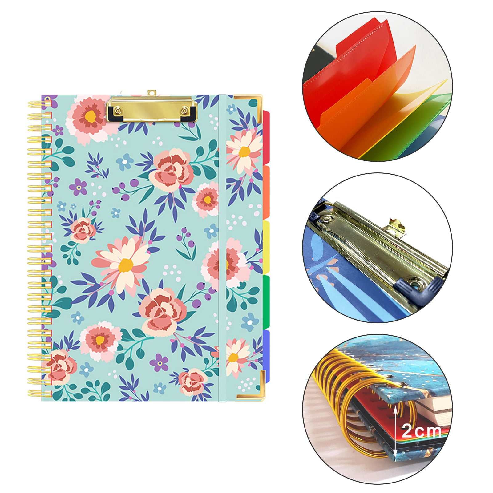 Deyuer Clipboard Folio Spiral Document File Folder with Refillable ...