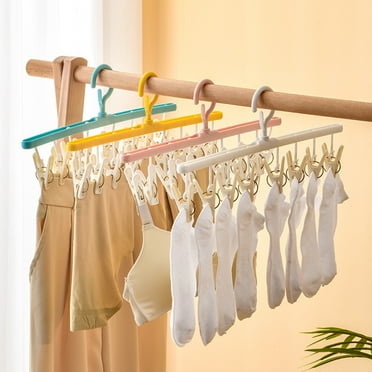 MORNITE Adhesive Wall Mounted Sock Hanger Laundry Drying Rack with 12 ...