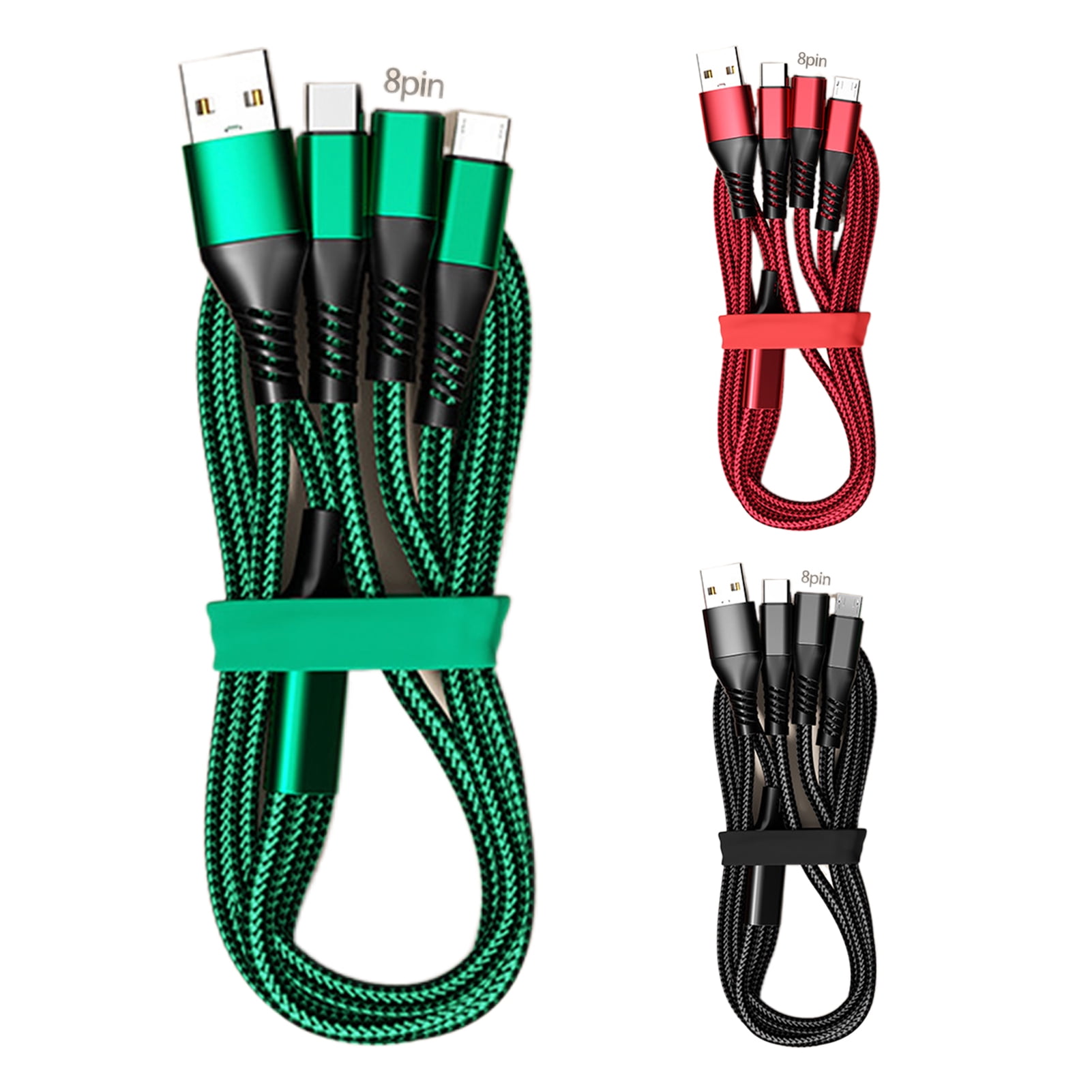 Deyuer Data Cable Anti-winding 3-in-1 Independent Smart Chip Fast Charging One Dragging Three ...