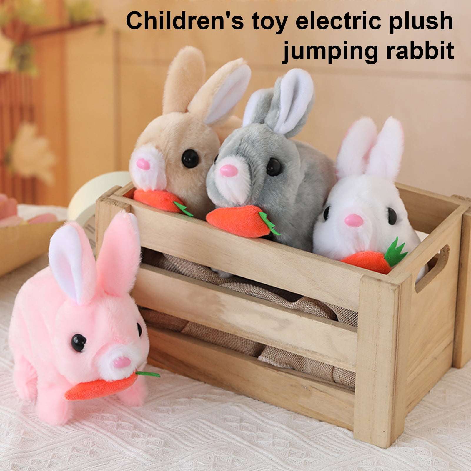 Deyuer Electric Plush Rabbit Toy Interactive Jumping Twitching Shaking ...