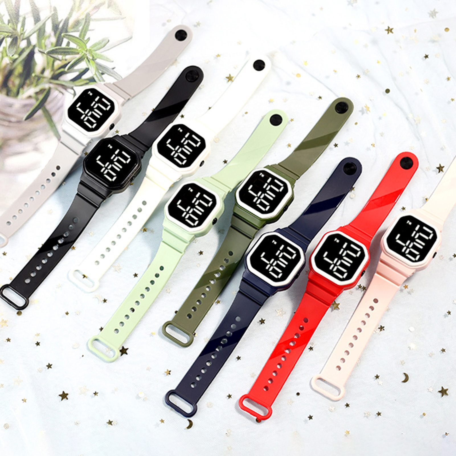 Deyuer Electronic Watch Touch Control Life Waterproof Square Men Women ...