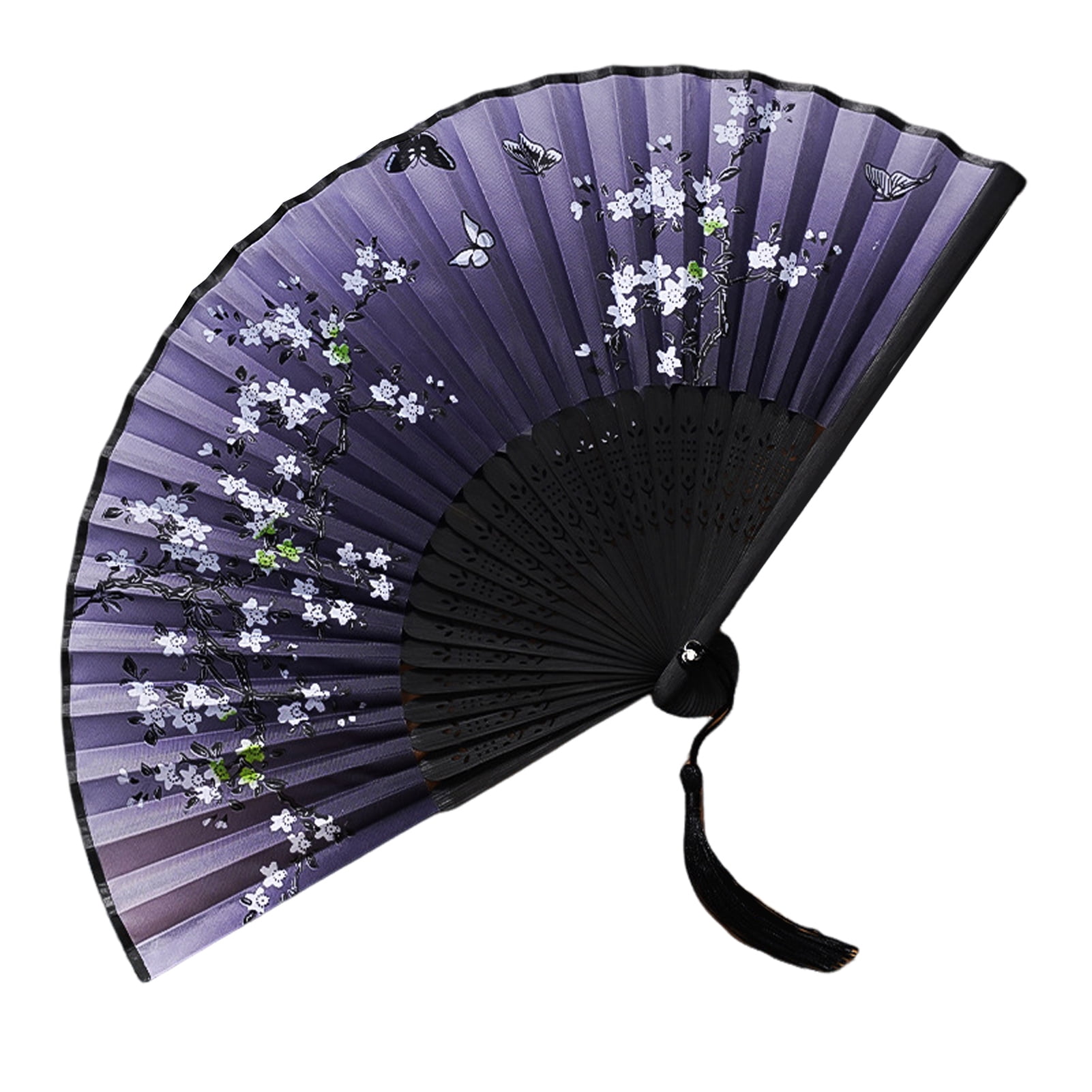 Deyuer Folding Fan Chinese Faux Silk Cloth Fan Elegant Exquisite Print ...