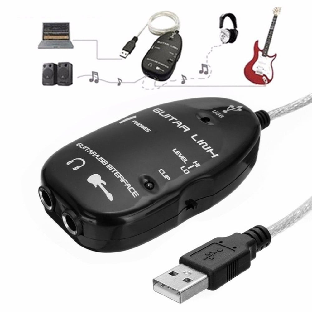 Deyuer Guitar to USB Interface Link PC Audio Recording Adapter Cable ...