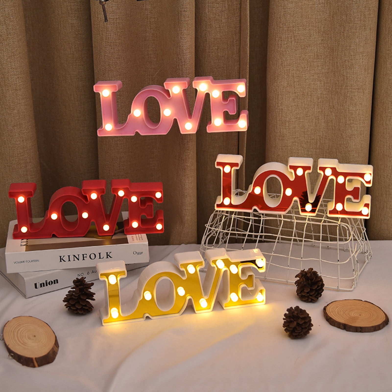 Deyuer Letter Light Battery Operated Romantic Express Love Props LED ...