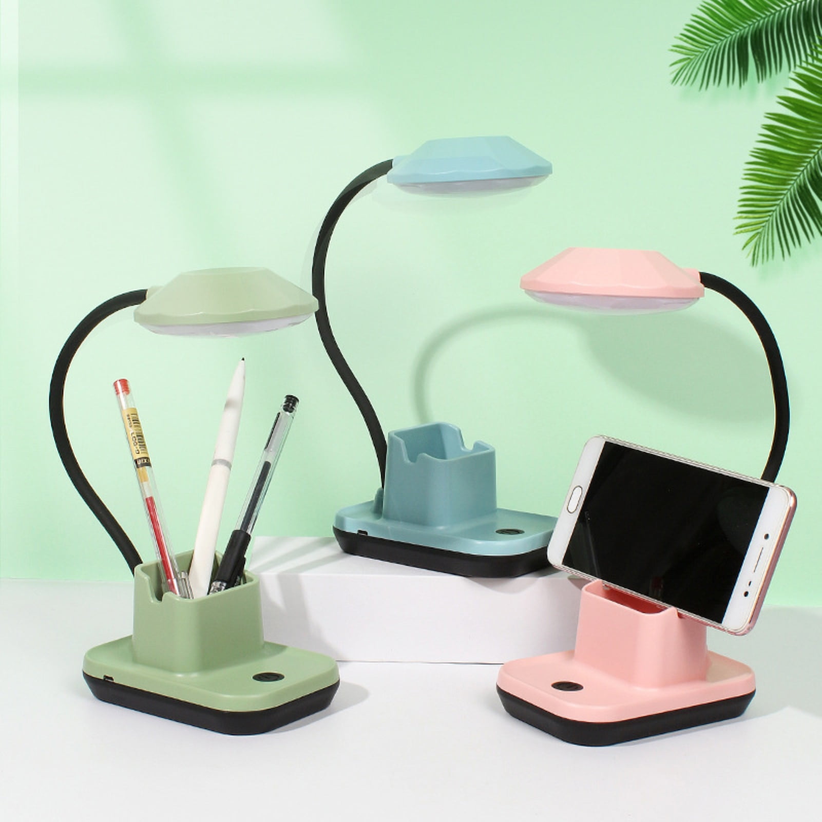Deyuer Phone Holder, Adjustable Rechargeable Desktop Eye Protection LED ...