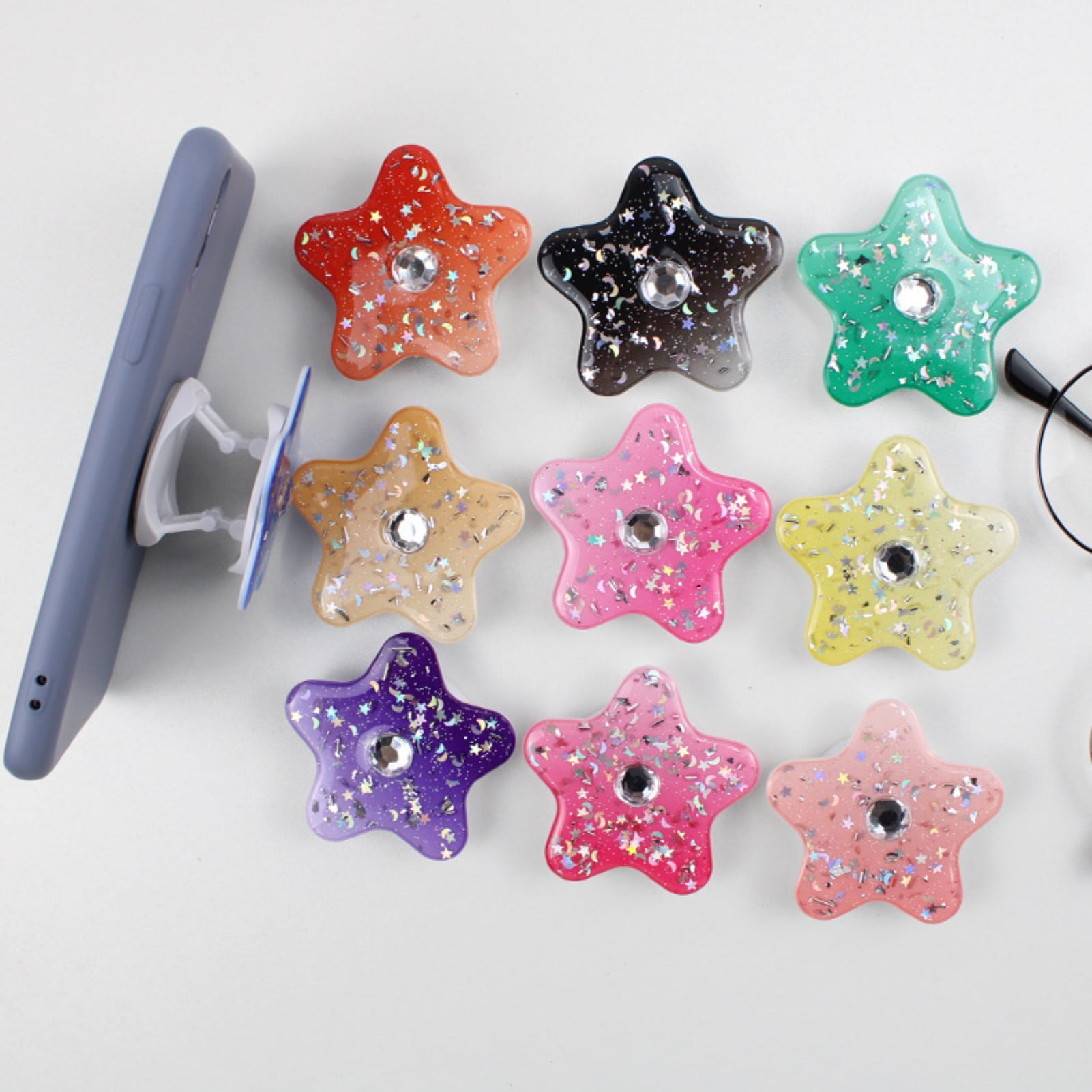 Deyuer Phone Holder, Mobile Phone Grip Holder Universal Retractable ...