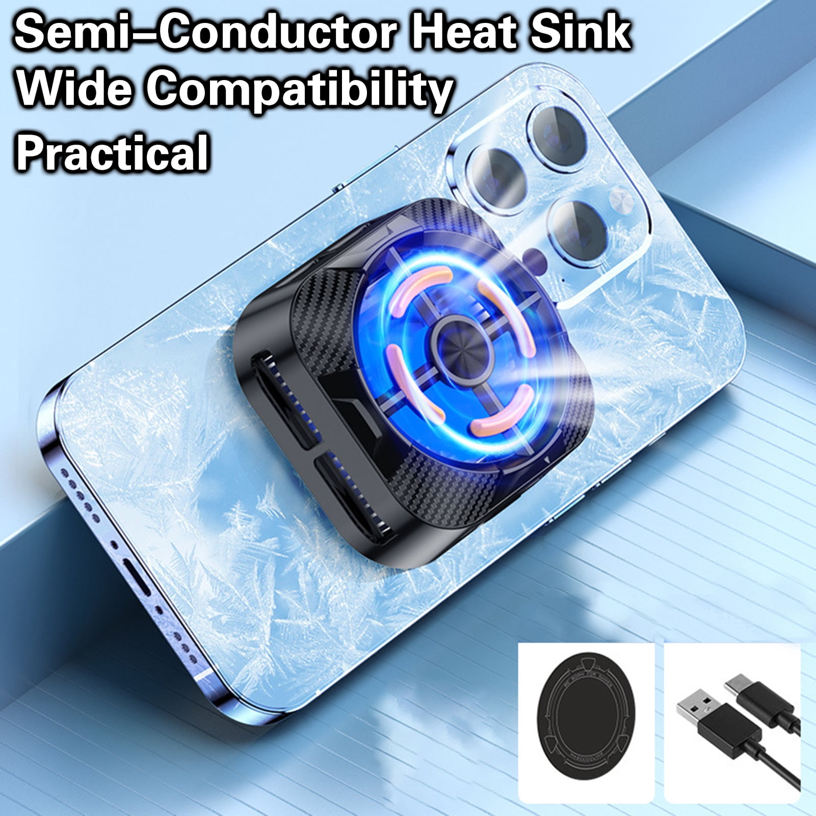 Deyuer Phone Radiator with Data Cable Type-C Input Magnetic DC 5V/2A ...