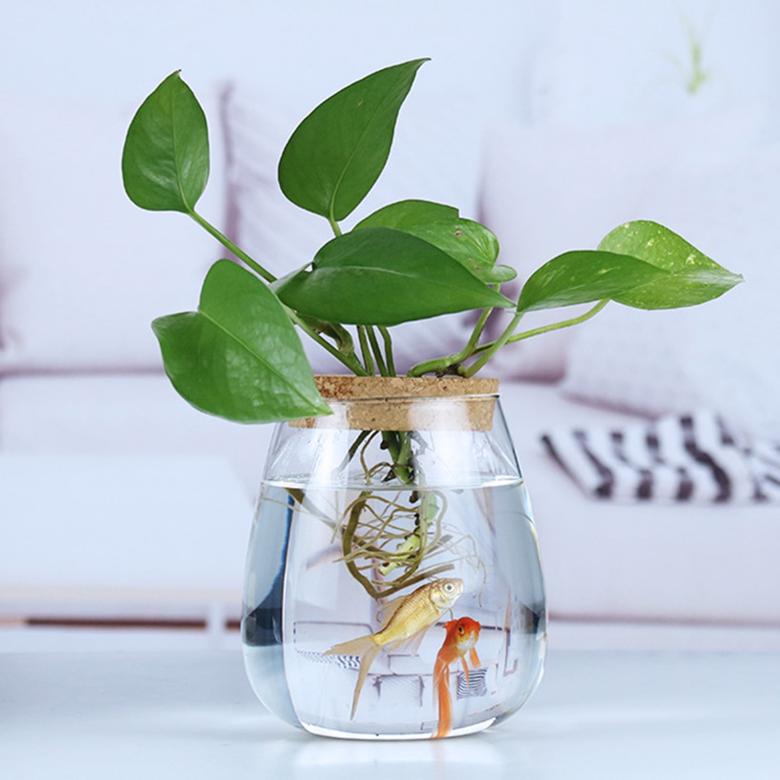 Deyuer Plant Propagation Station Glass Planter with Wooden Tray Lid ...