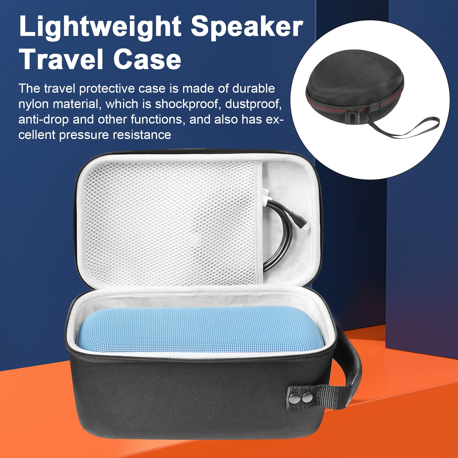 Deyuer Portable Speaker Storage Bag Carrying Case Shockproof Impact ...