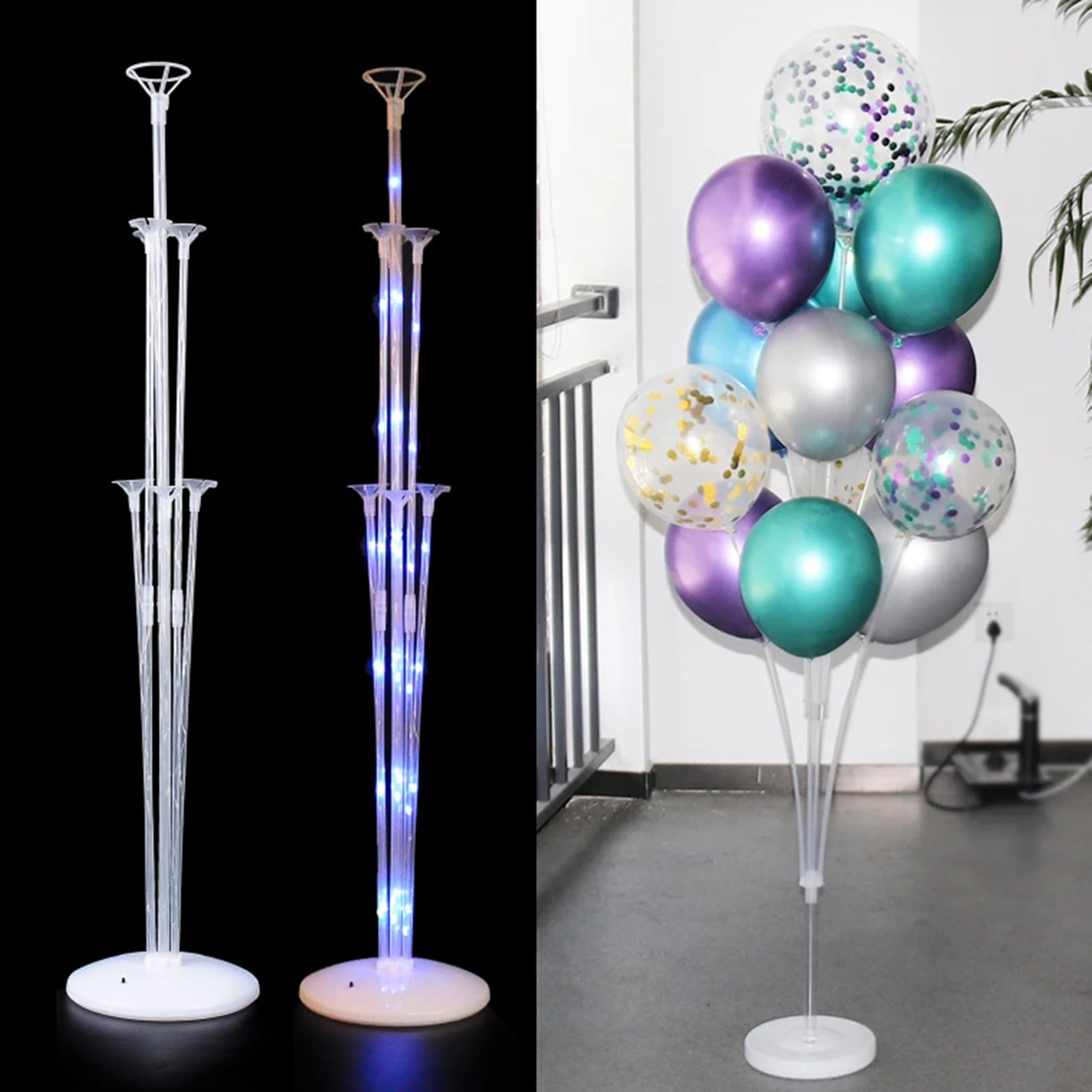 Deyuer Reusable Table Balloon Holder Column Stand with Light Birthday ...