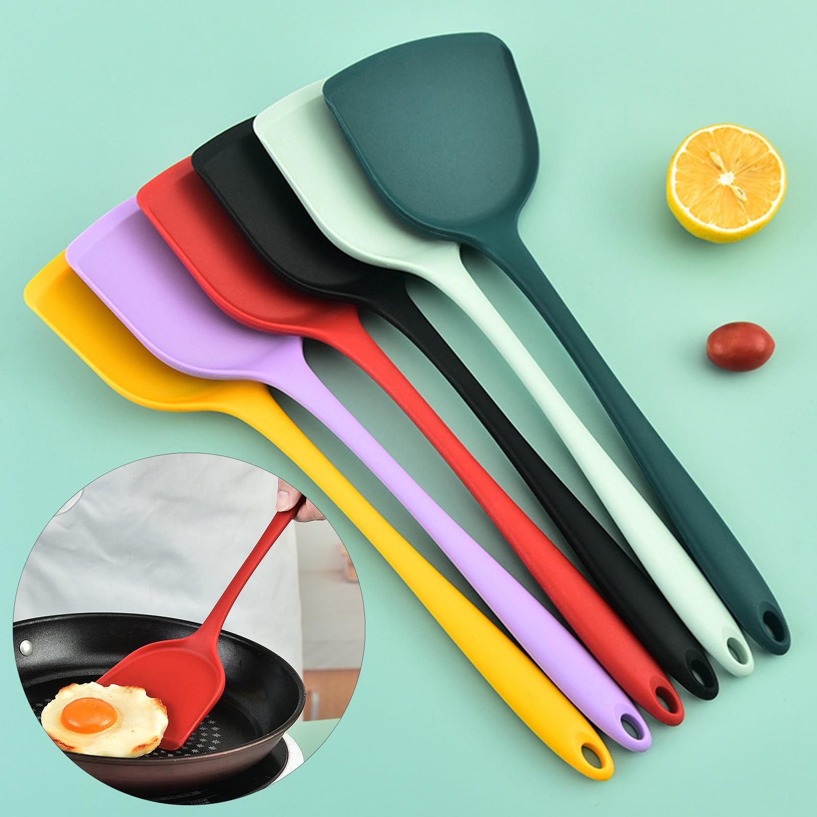 Deyuer Silicone Spatula Wide Non-stick Heat Resistant Comfortable Grip ...