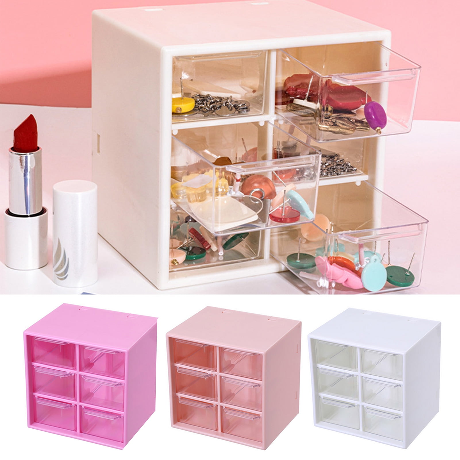 Deyuer Storage Case Drawer Design Dust-proof with Handle 6 Grids ...