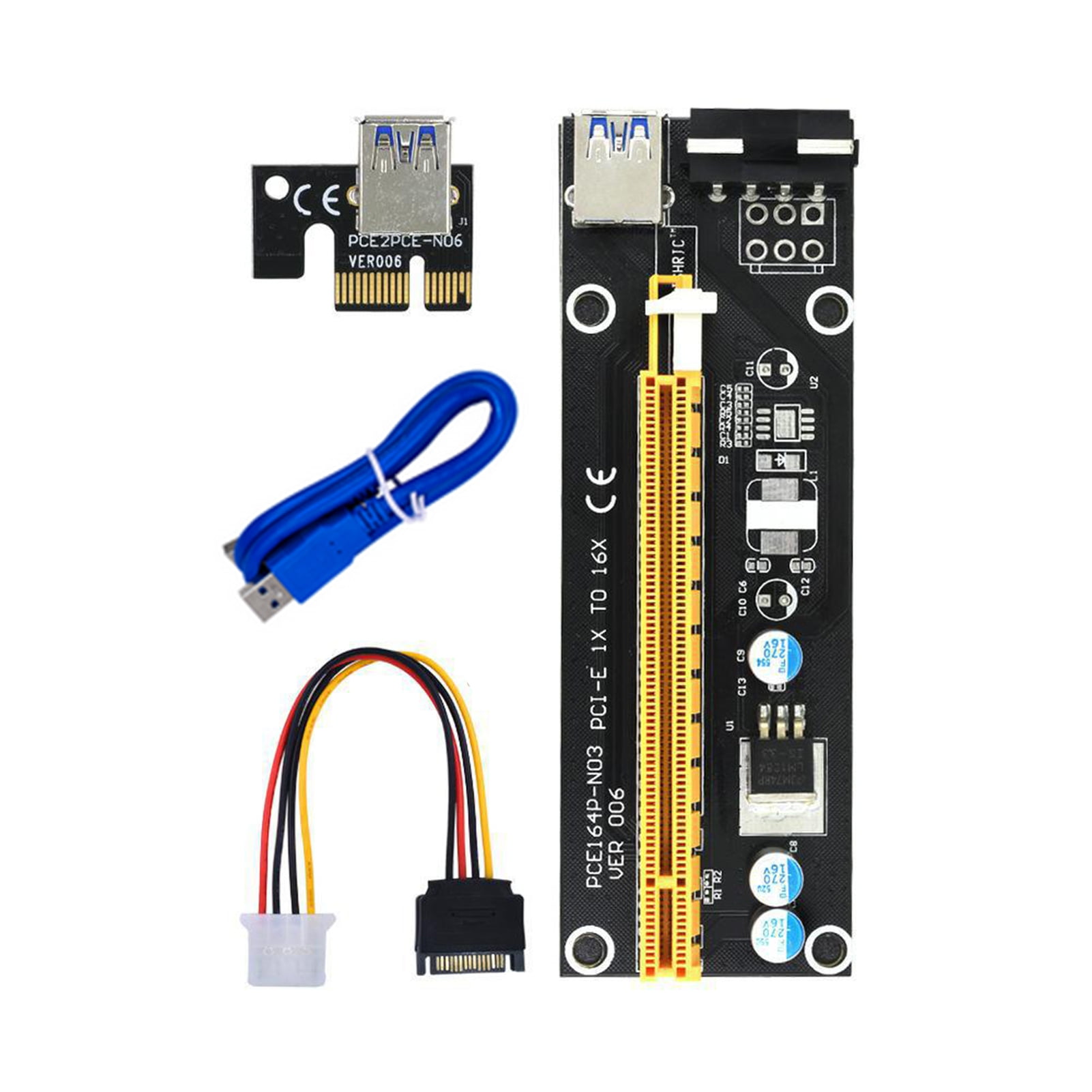 Deyuer Ver006 Powered USB 3.0 PCI-E 1X to 16X GPU Riser Extender Card ...
