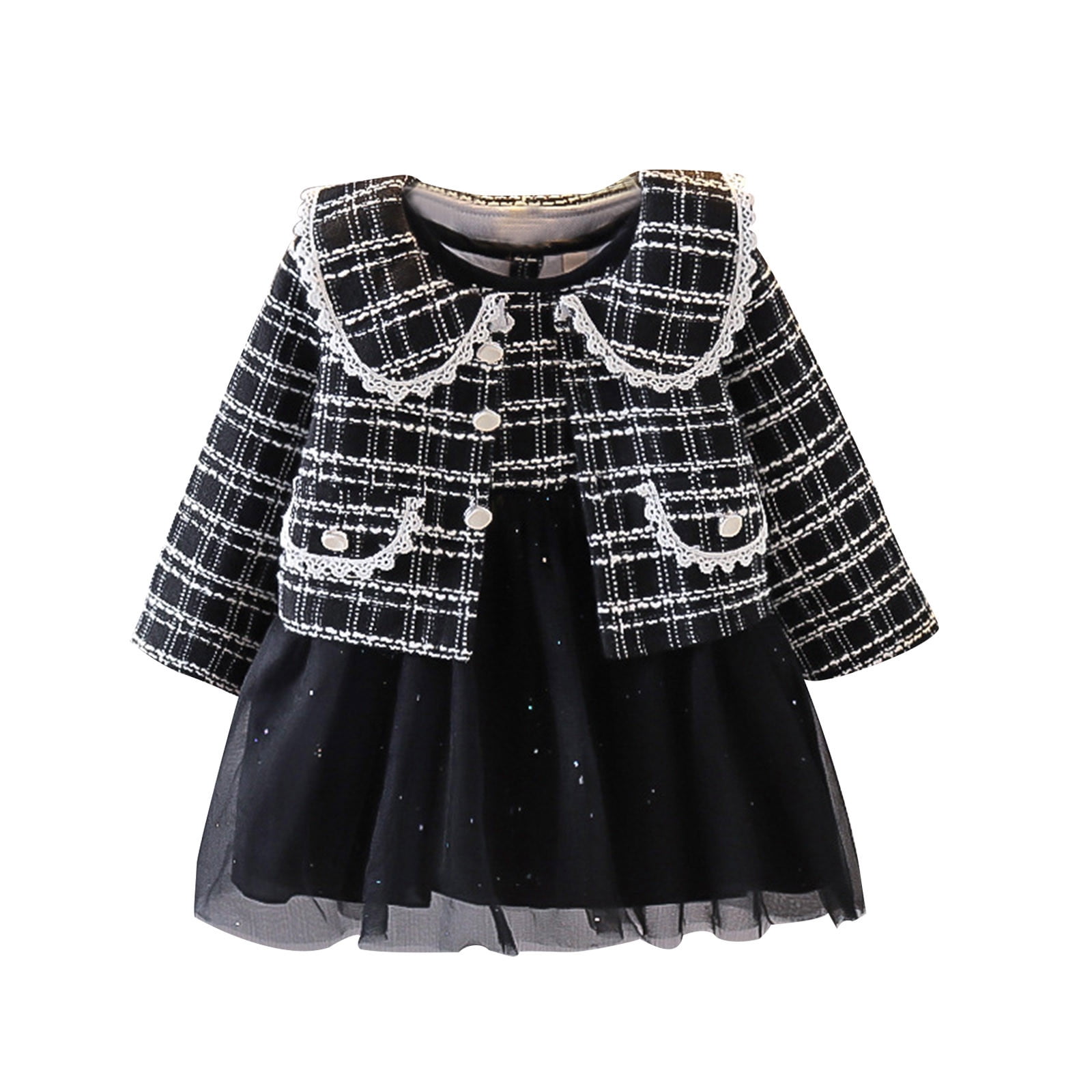 Dezsed 6M-3Y Toddler Kids Baby Girls Set Clothes Plaid Long Sleeve ...