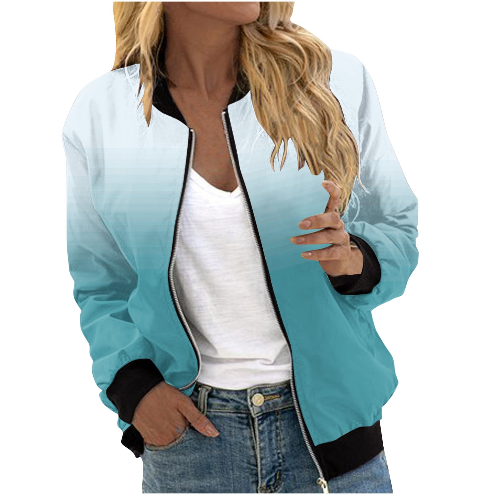Dezsed Bomber Jacket Women Women's Loose Long Sleeved Sweatshirt with ...