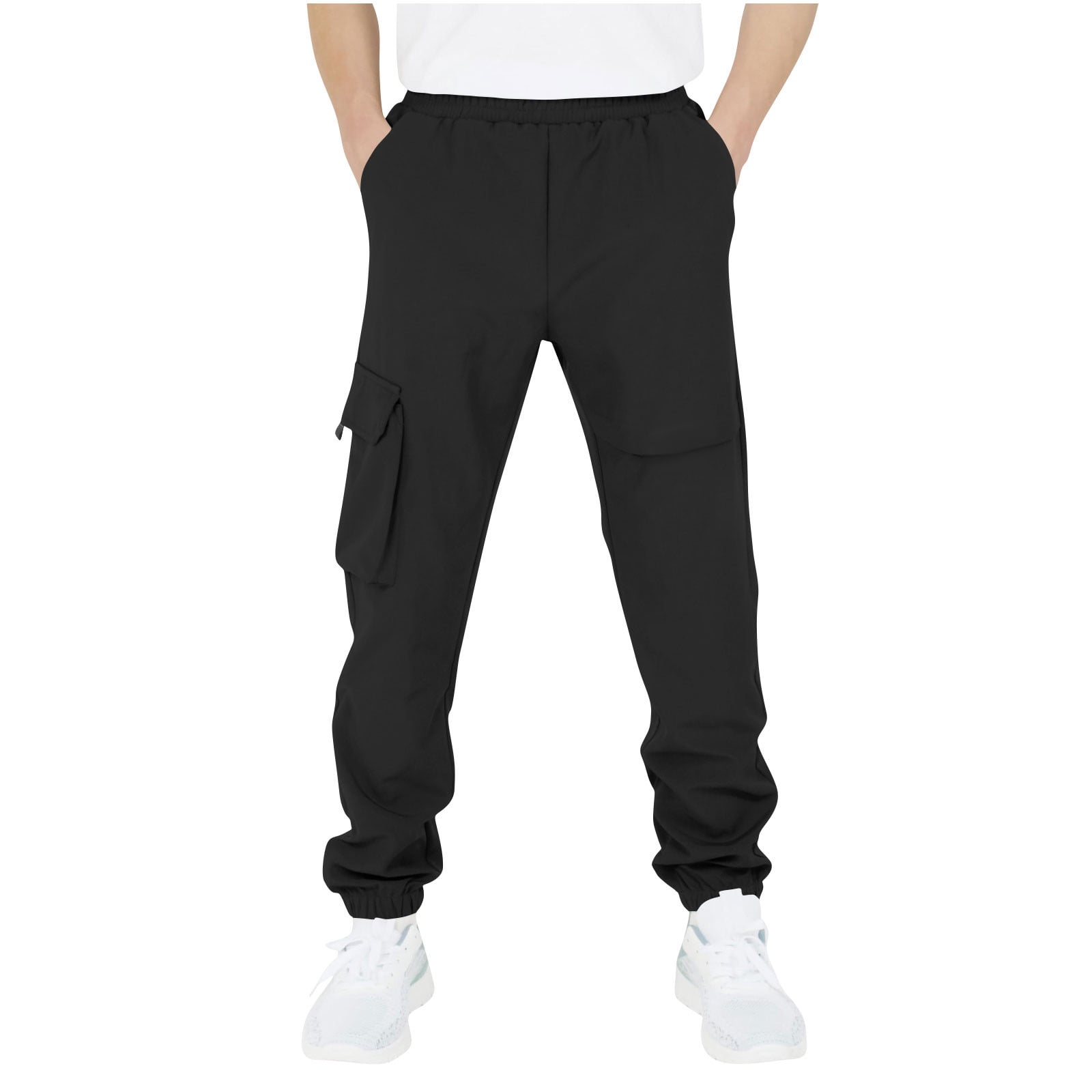 Dezsed Boys Cargo Joggers Pants Elastic Waist Chino Pants Hiking ...