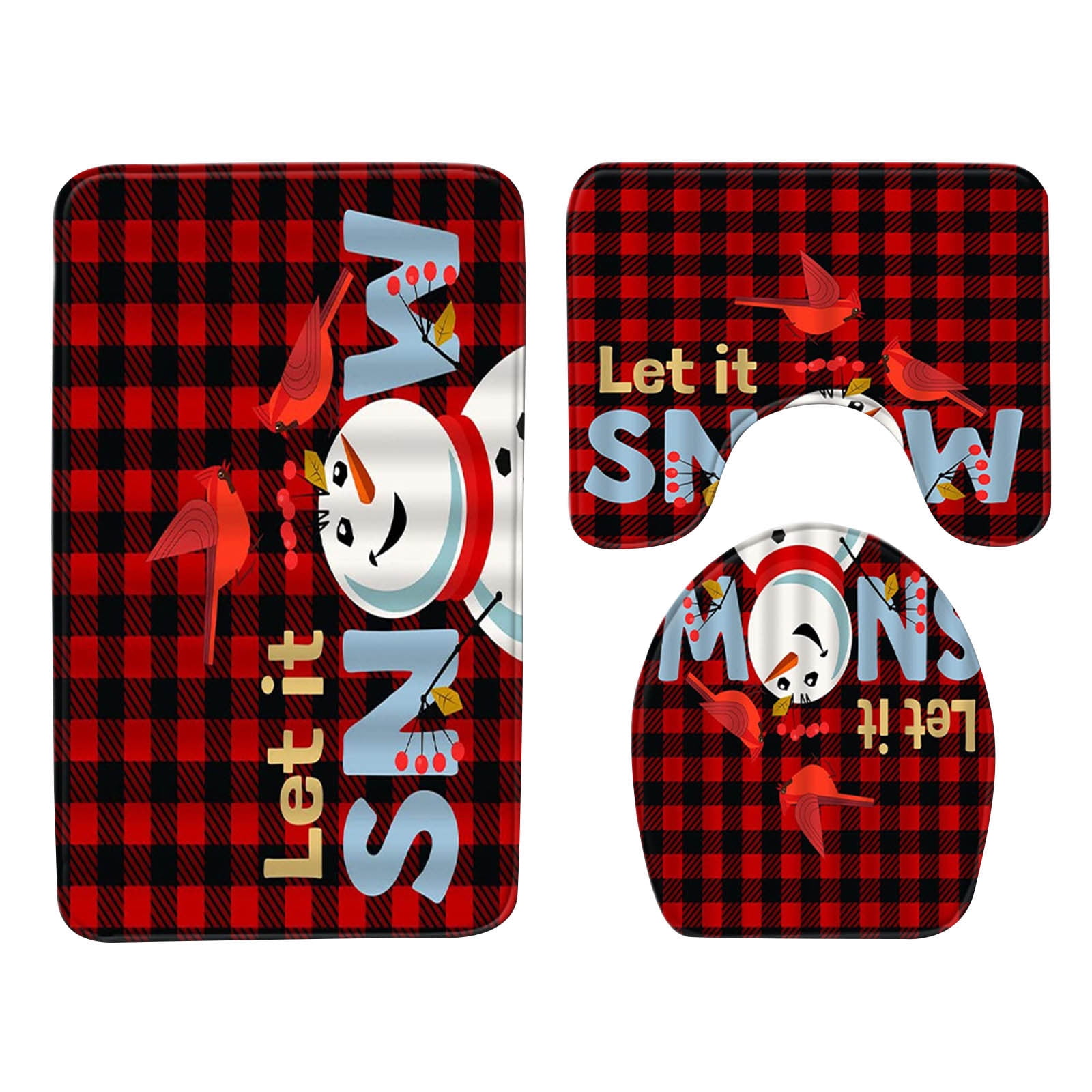 Dezsed Front Door Mat Christmas 3 Piece Bathroom Mats SetElegant Soft ...