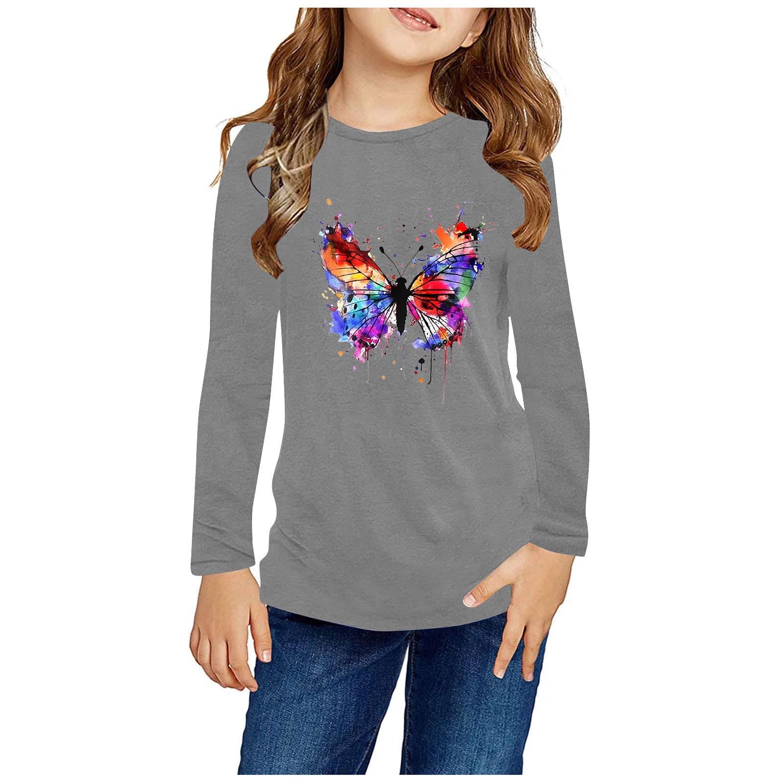Dezsed Girls Dressy Casual Long Sleeve Shirts Crew Neck Tunic Tops Tees ...