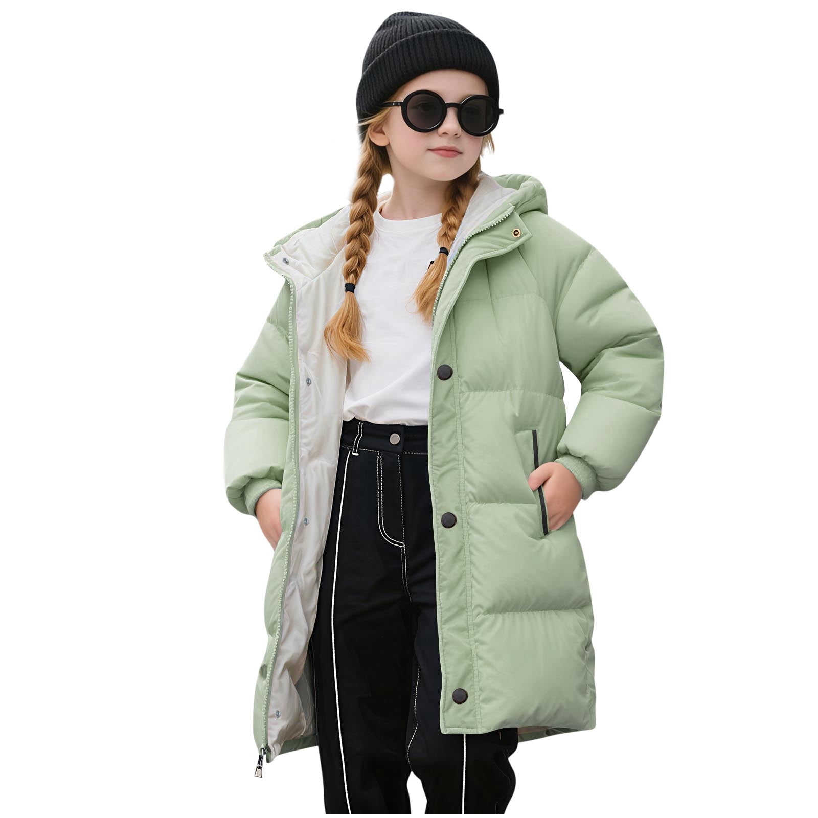 Dezsed Girls' Warm Winter Coat Long Parka Fleece Lined Waterproof ...