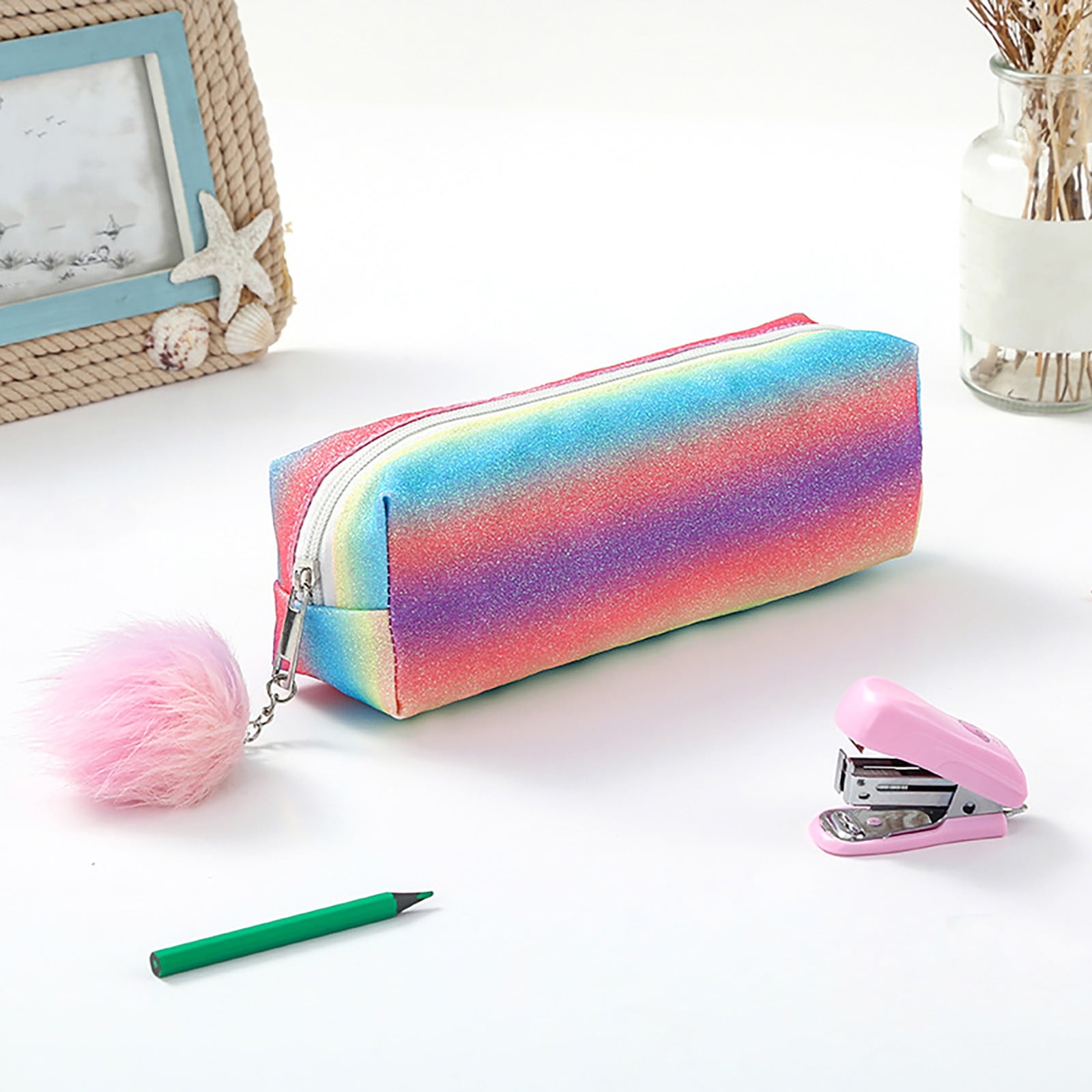 Dezsed Glitter Pencil Case Shiny Pencil Case Student Stationery Storage ...