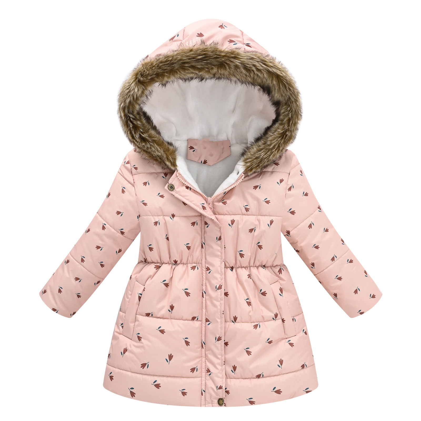 Dezsed Jacket for Girls Cute Printed Hooded Warm Children Girls Winter ...