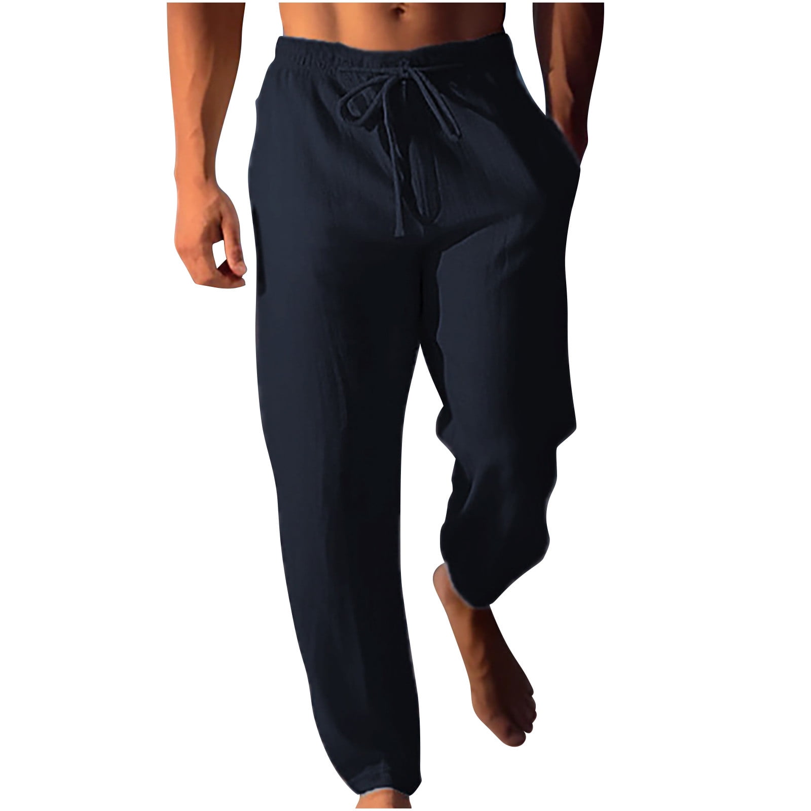 Dezsed Men's Lightweight Pants Elastic Waist Drawstring Casual Pants ...