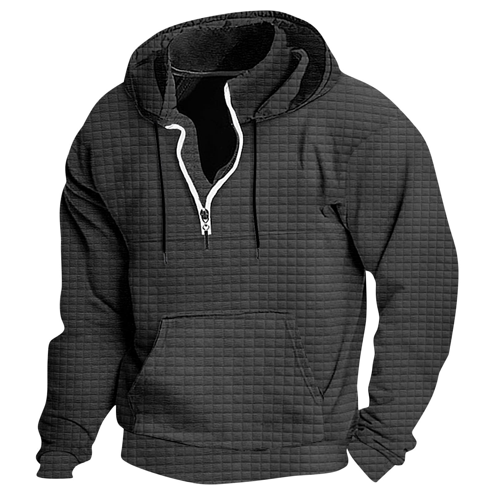 Dezsed Men's Quarter Zip Hoodies Athletic Workout Sweatshirts for Men ...