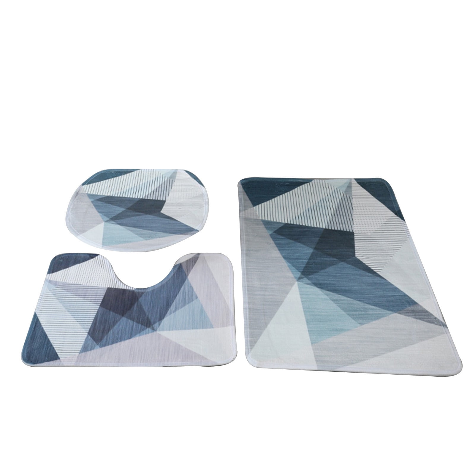 Dezsed 3Pc Bathroom Rugs Set, Super Soft Bath Mat, Absorbent, Blue ...