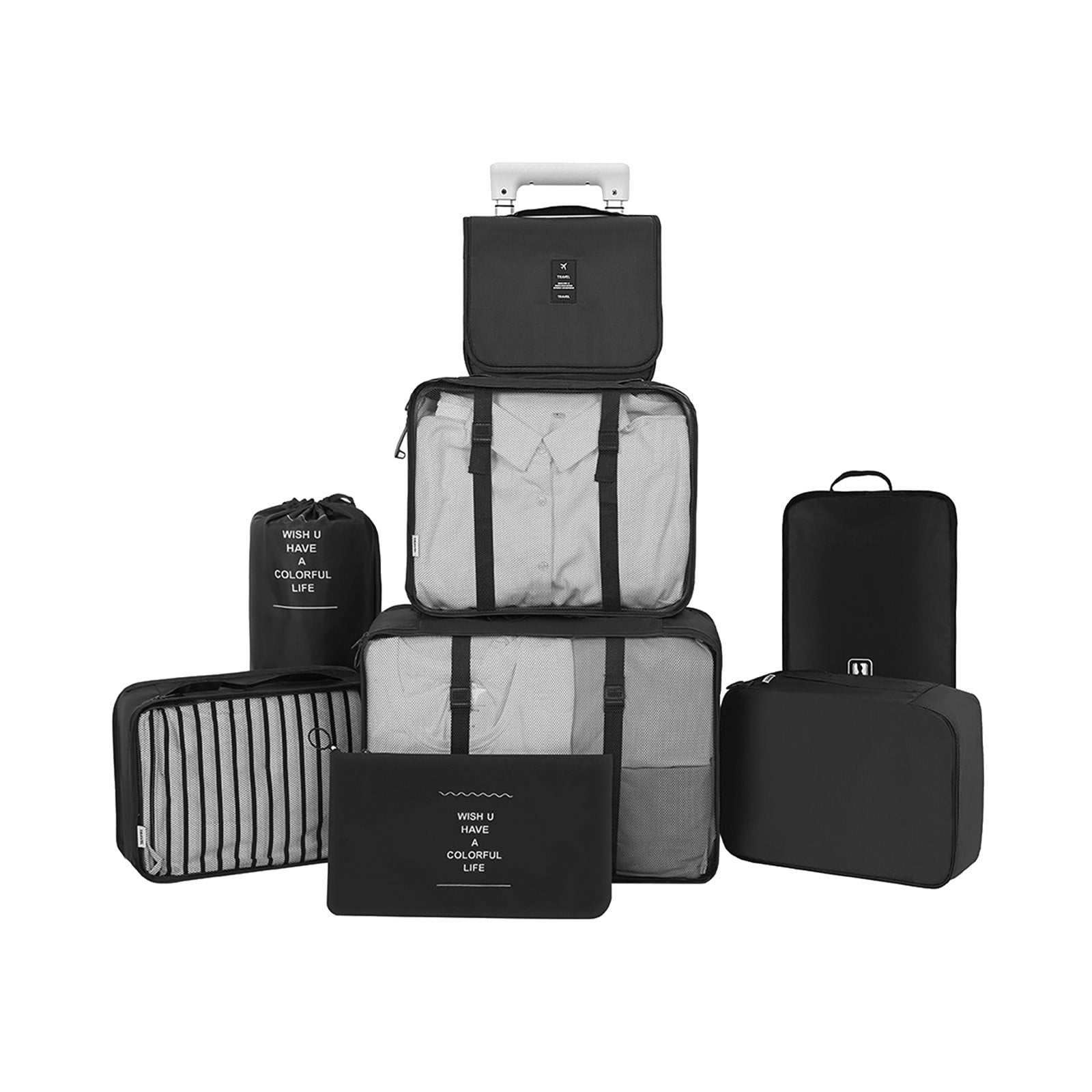 Dezsed Packing Cubes for Travel 10 Pcs Travel Cubes Set Foldable ...