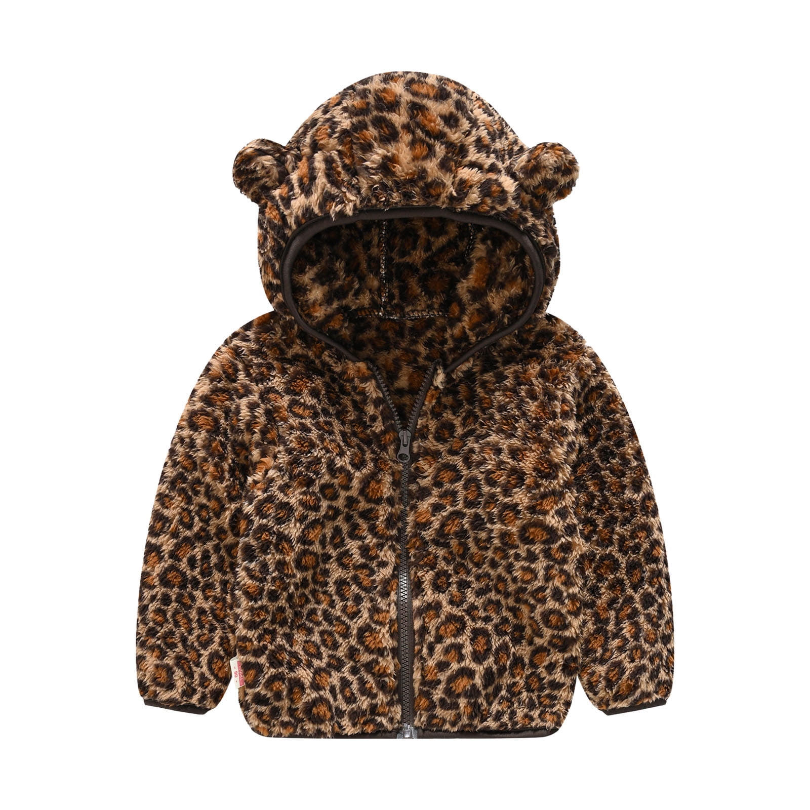 Dezsed Toddler Fleece Jacket Clearance Toddler Baby Boys Girls Leopard Print Gradient Plush Cute ...