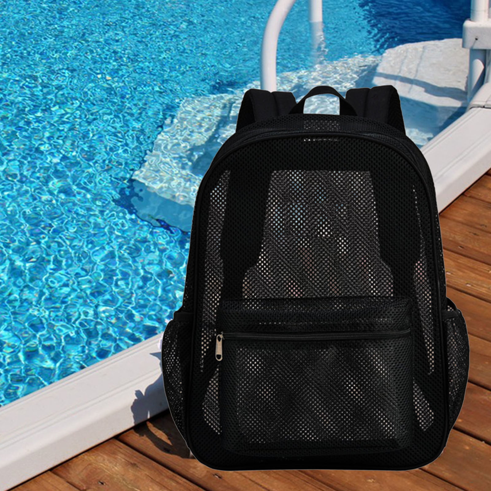 Dezsed Transparent Mesh Backpacks Beach Bag Extra Large Pool Mesh ...