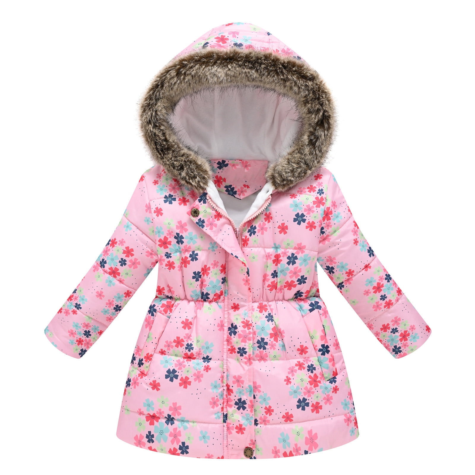 Dezsed Winter Jacket for Girls Cute Printed Hooded Warm Children Girls ...