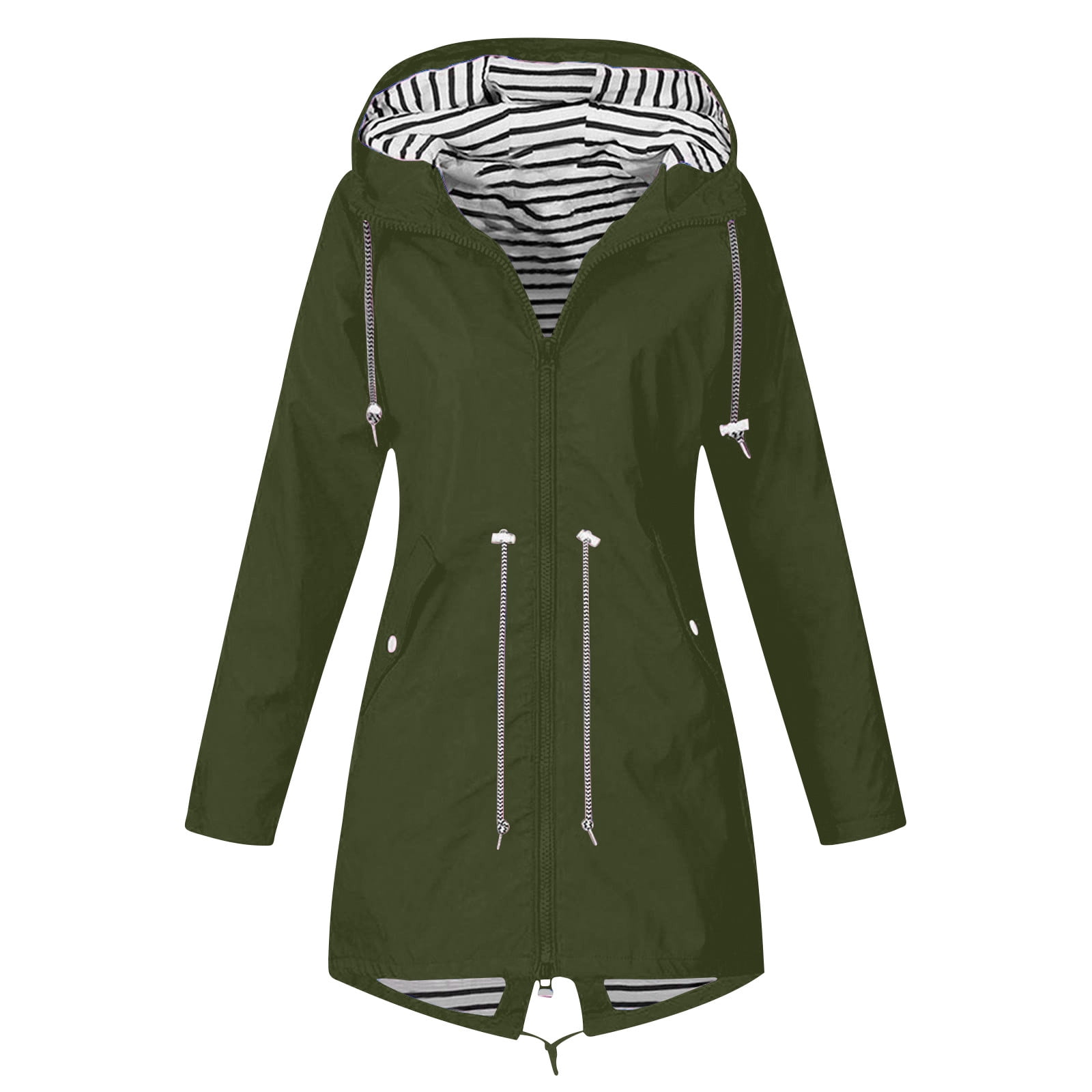 Dezsed Women's Lightweight Long Jacket Women Solid Color Rain Jacket ...
