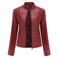 QAWACH Women Leather Jacket - Lambskin Winter Vintage Motorcycle Biker Jacket, Moto Riding ...